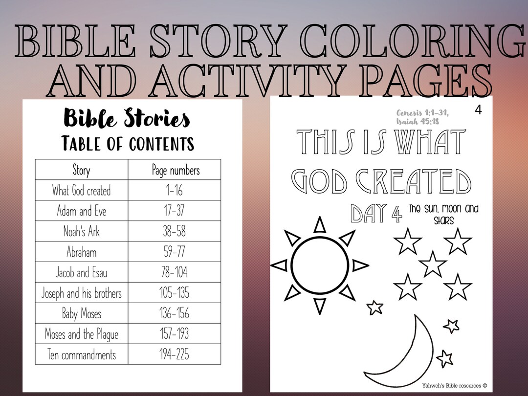 Bible Coloring Pages and Worksheets |kids Coloring | Bible Class | 216 ...