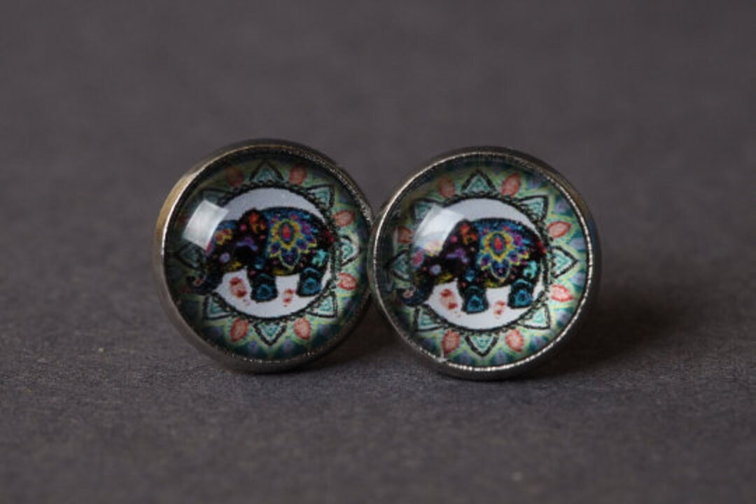 Elephant Earrings Elephant Stud Earrings Animal Jewelry - Etsy