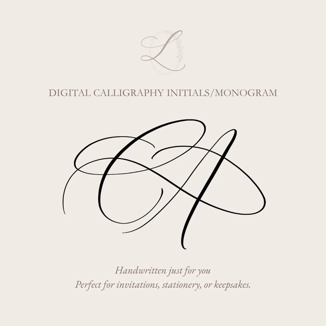 Custom Digital Calligraphy Initials/monogram - Etsy