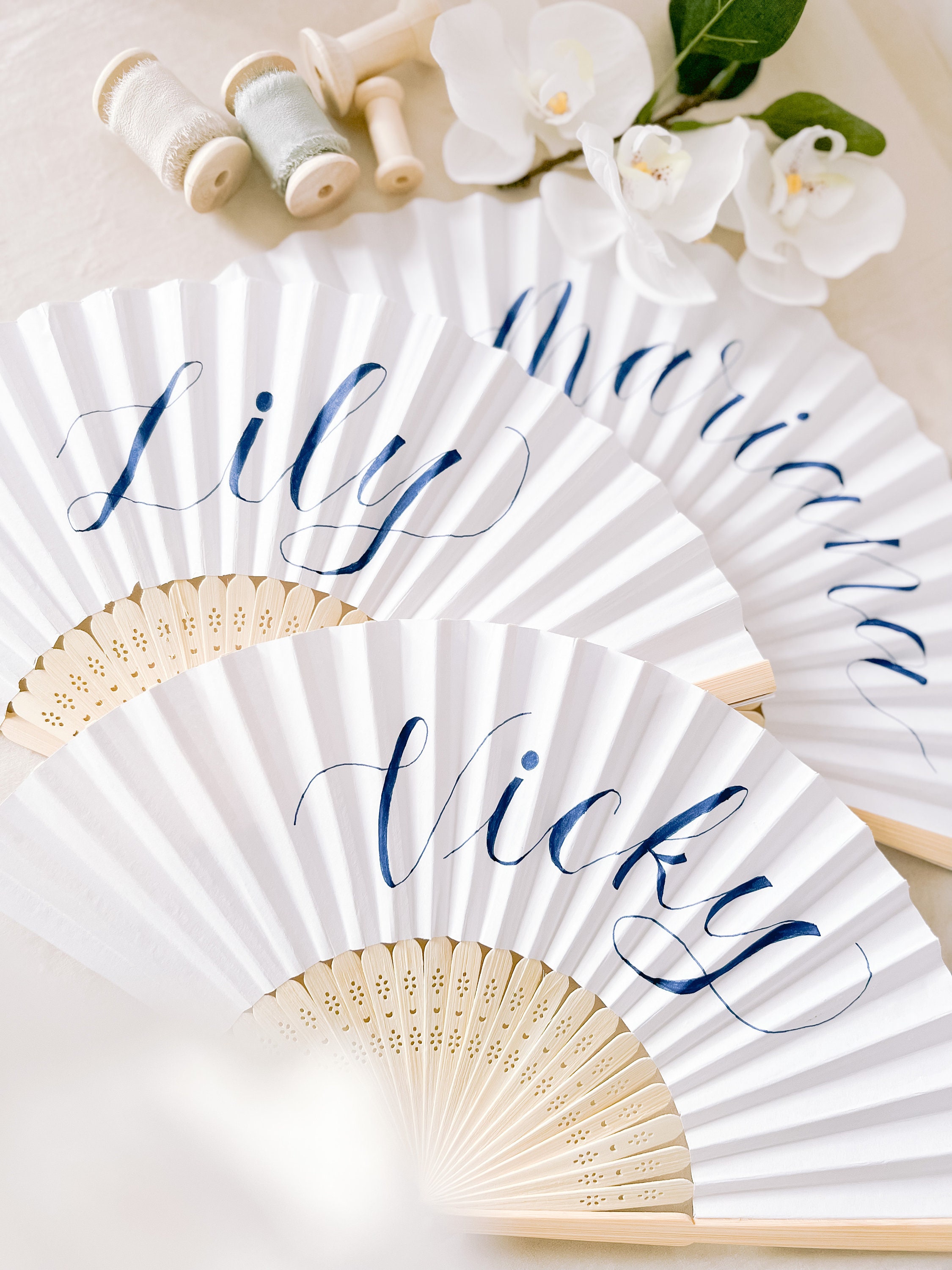 Personalised Paper Fans With Hand Written Calligraphy - Etsy Australia