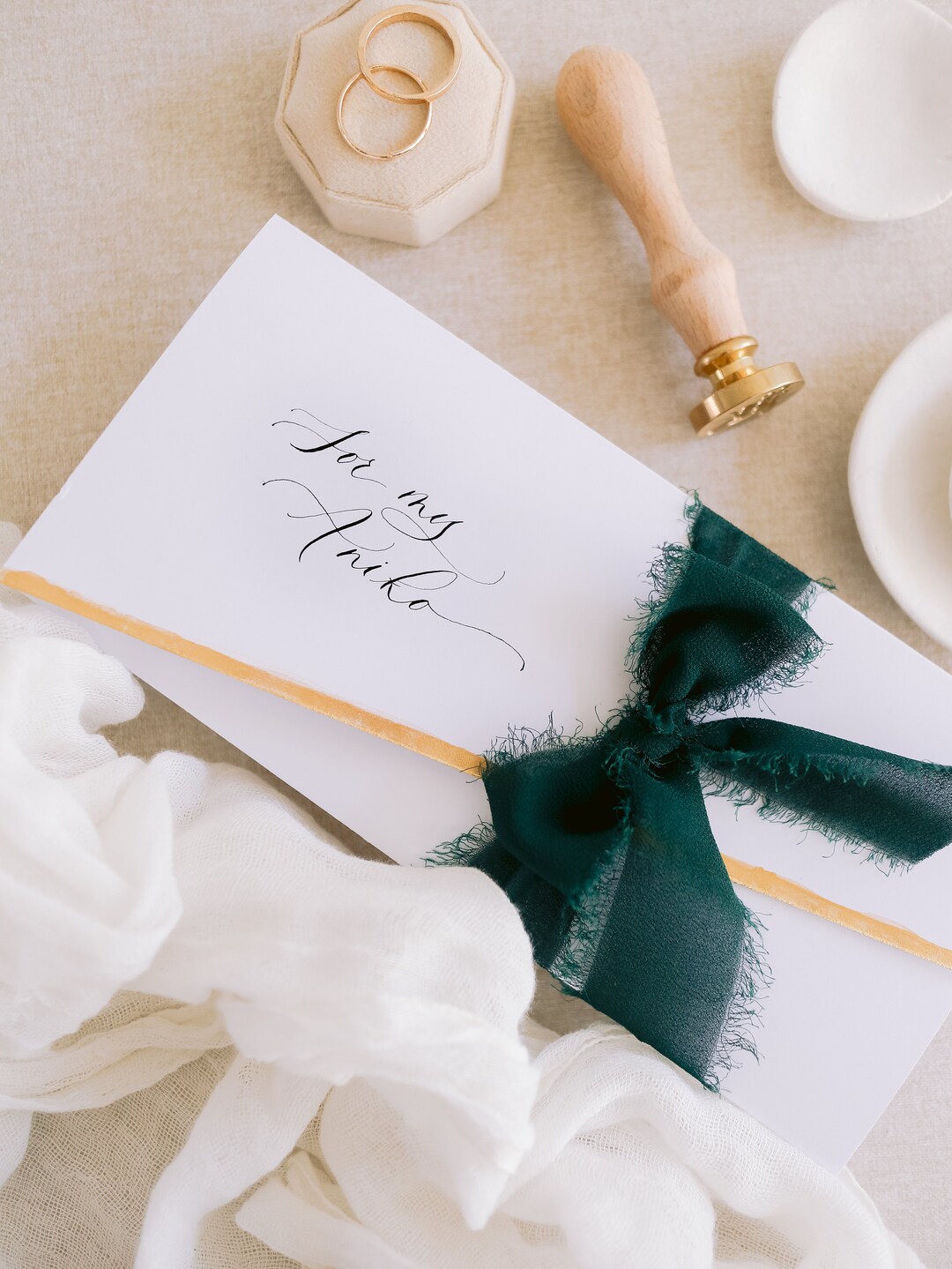 Handmade Calligraphy Letter: Personalized Keepsake With Silk Ribbon - Etsy