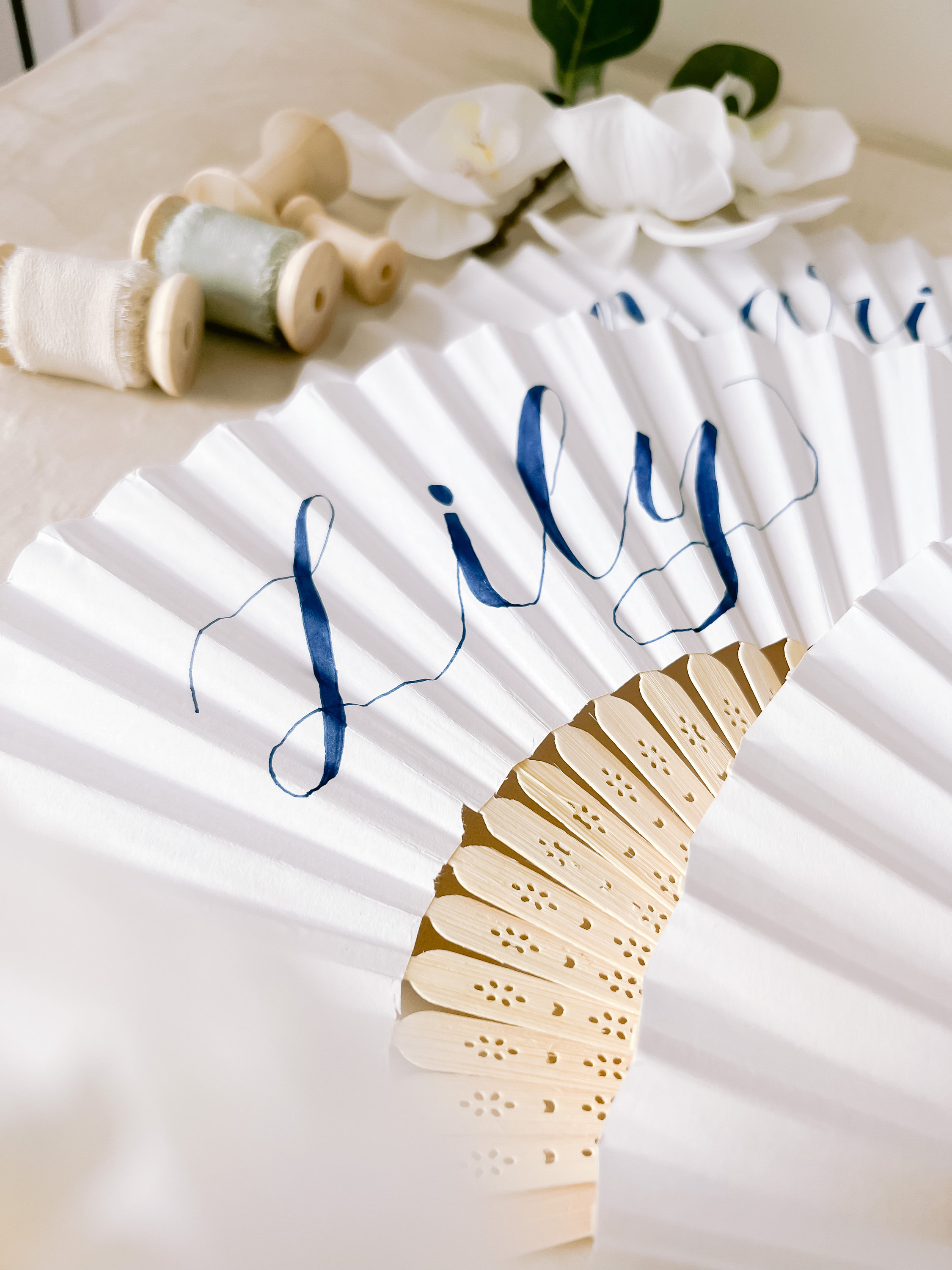 Personalised Paper Fans With Hand Written Calligraphy - Etsy Australia