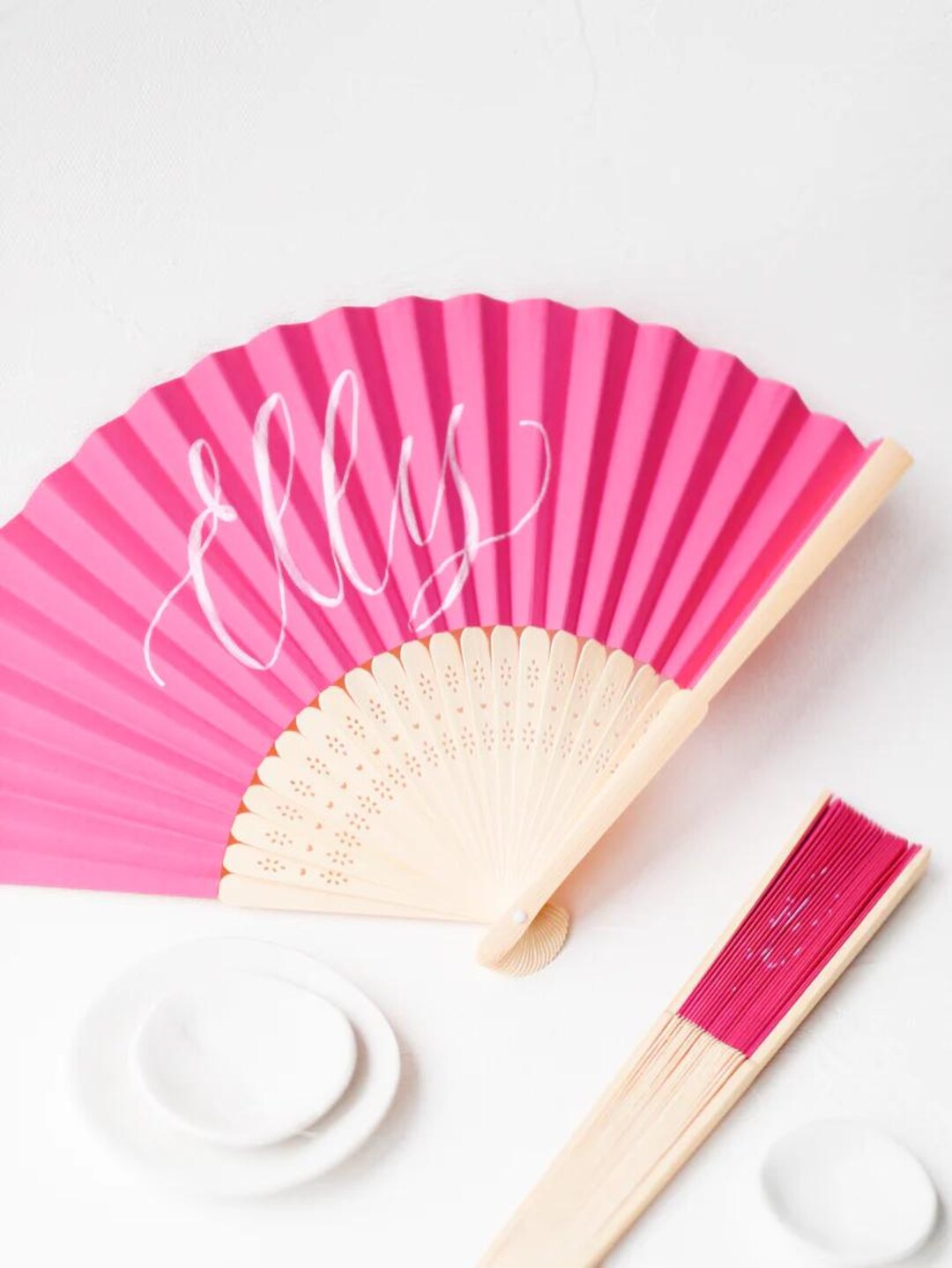 Personalised Paper Fans | Hot Pink - Etsy