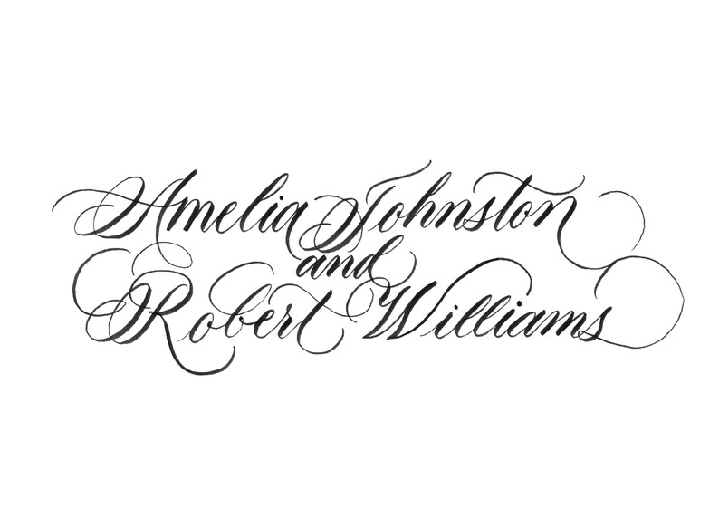 Custom Design Brush Calligraphy Handwritten Design for Couple's Name ...