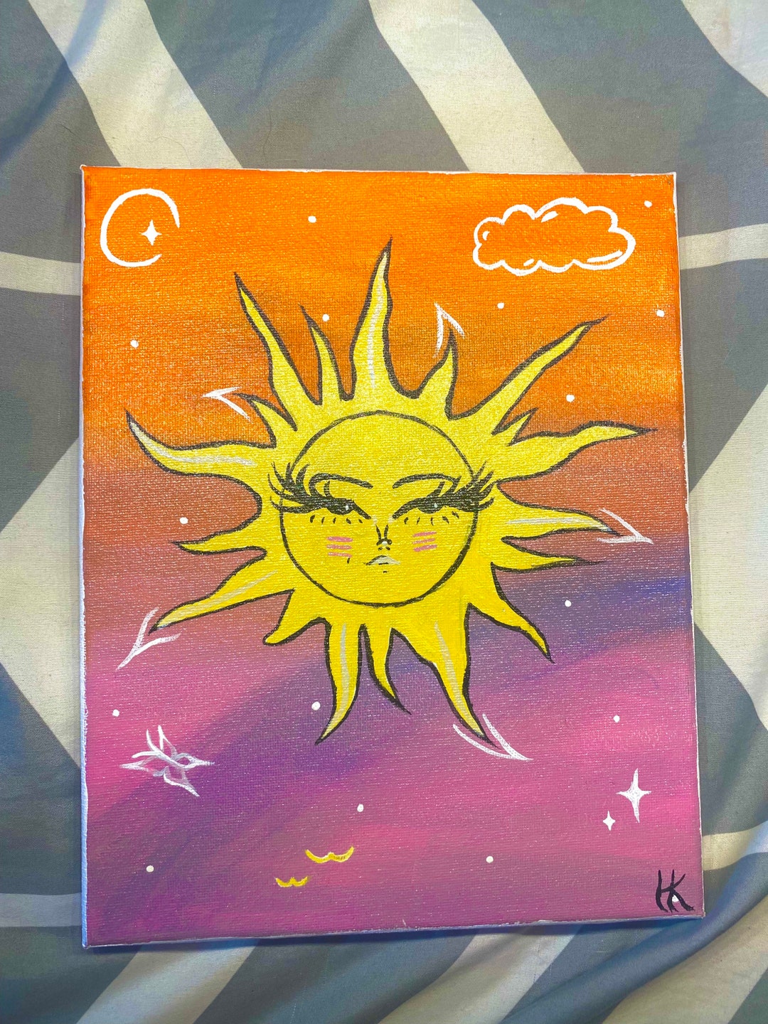 Pretty Sun Painting - Etsy