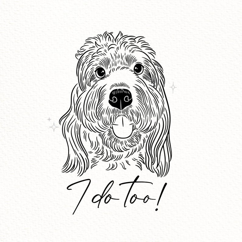 Pet Line Drawing From Photo Wedding Napkins Signs Dog Cat Portrait ...