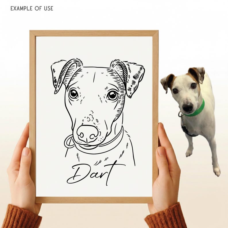 Pet Line Drawing From Photo Wedding Napkins Signs Dog Cat Portrait ...