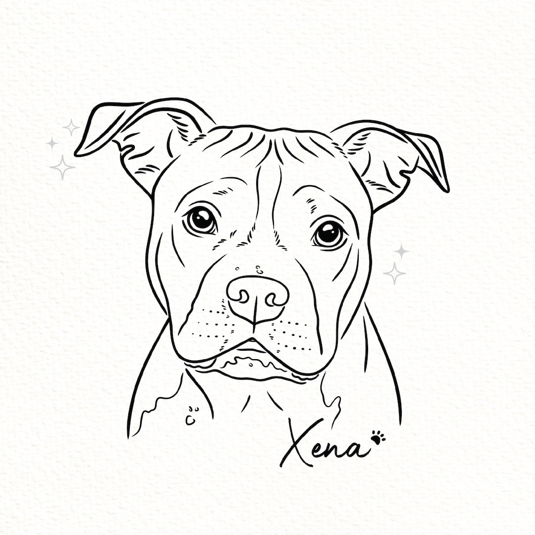 Custom Pet Line Art From Photo, Dog Line Drawing, Cat Portrait, Custom ...