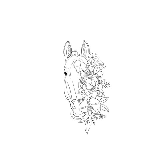 Horse outline tattoo - Bronctattooaus.com