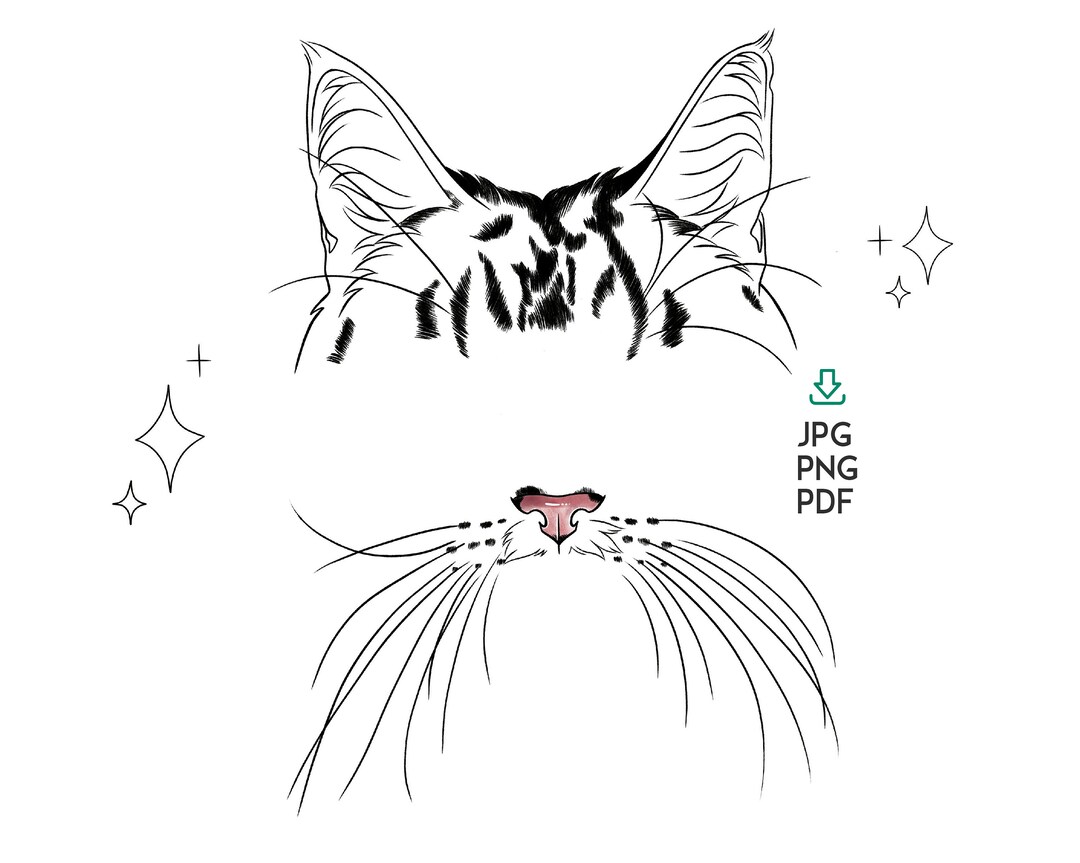 Custom Pet Ears Tattoo Line Drawing Cat/dog Ears Outline - Etsy
