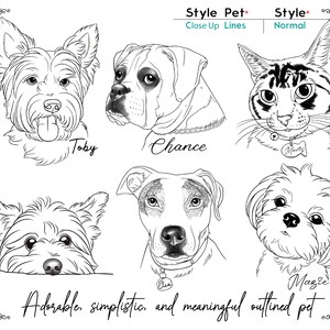 Custom Line Drawing Pet Portrait, Custom Dog Tattoo Design Pet With ...