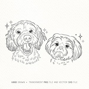 Custom Pet Line Art From Photo, Dog Line Drawing, Cat Portrait, Custom ...