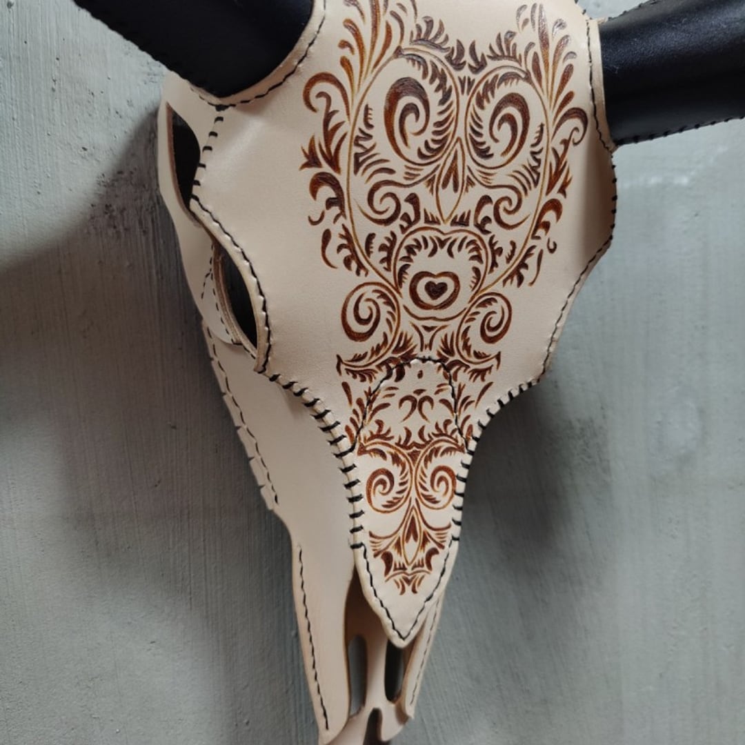 Pyrography Cow Skull Decorative Pendant Home Decor Wall - Etsy.de