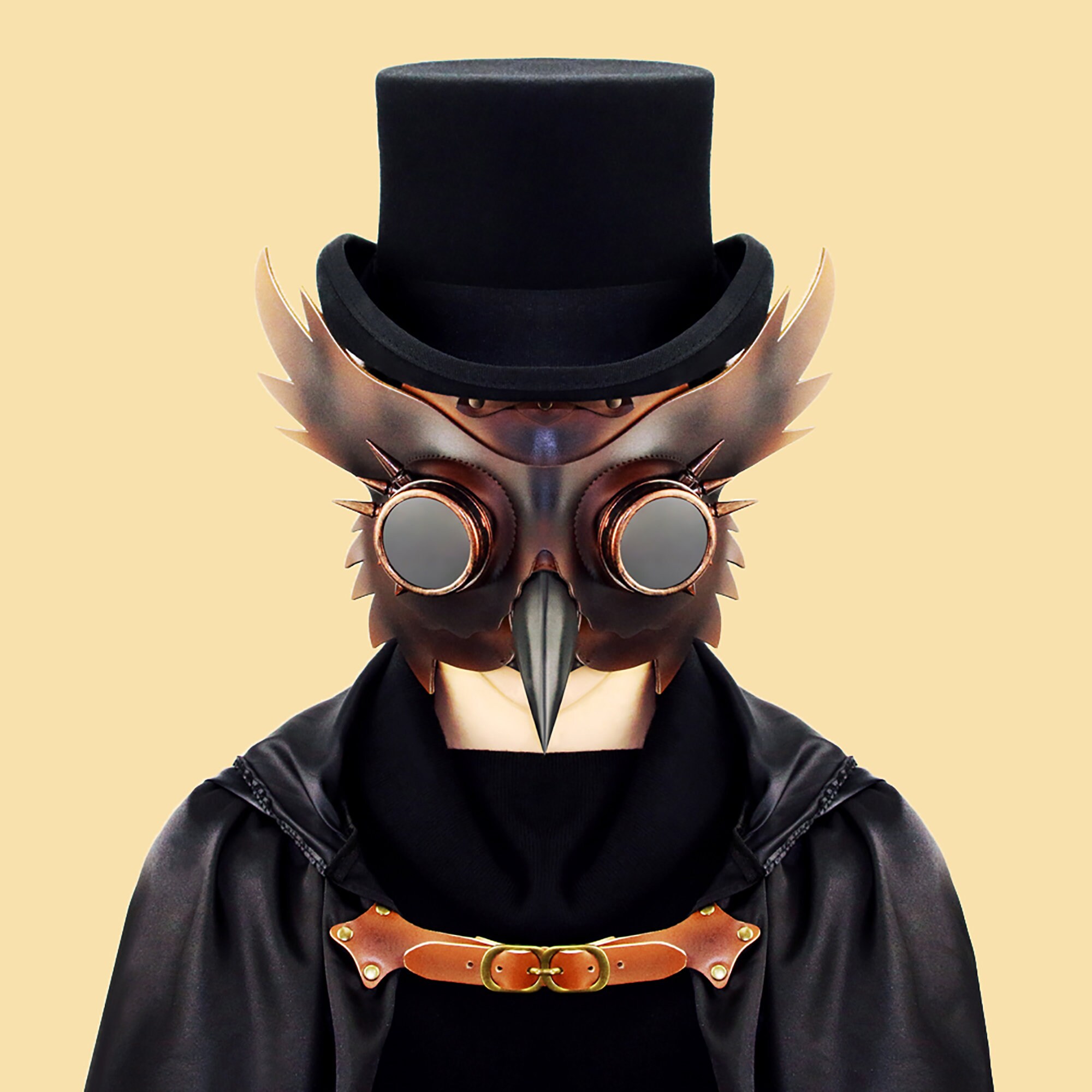 Steampunk Medieval Plague Bird Beak Mask, Handmade Leather Head Mask ...