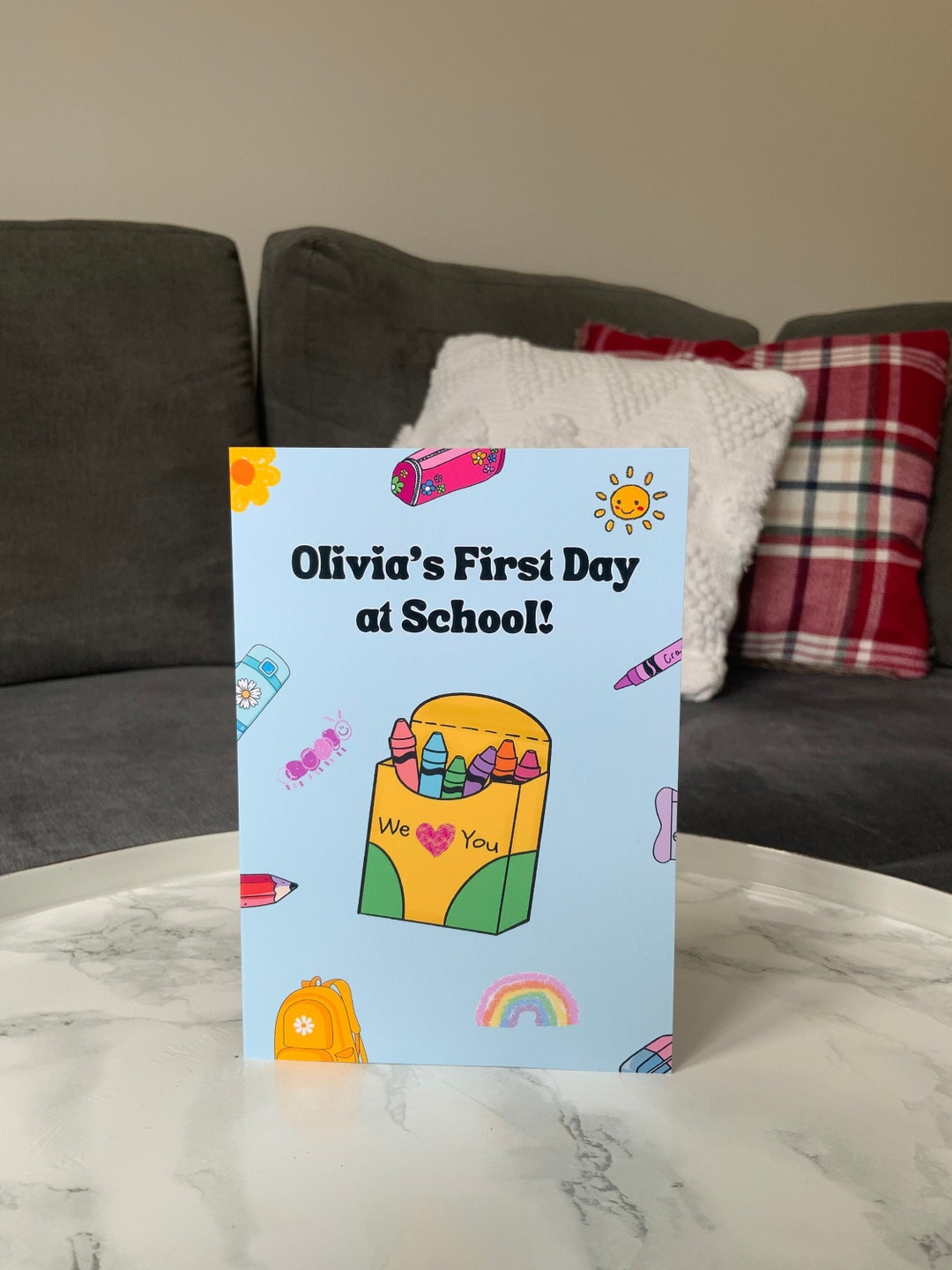 First Day of School-first Day of School Hugs-personalised Card-1st Day ...