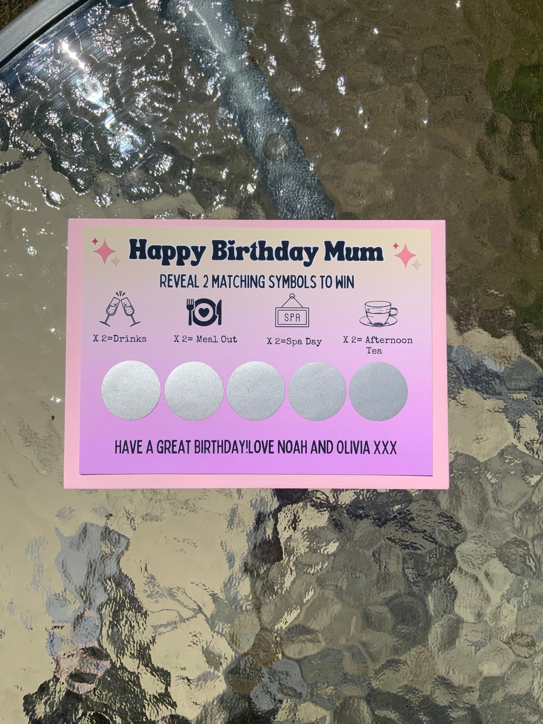 Scratch to Reveal, Birthday Presents for Mum, Afternoon Tea Voucher ...