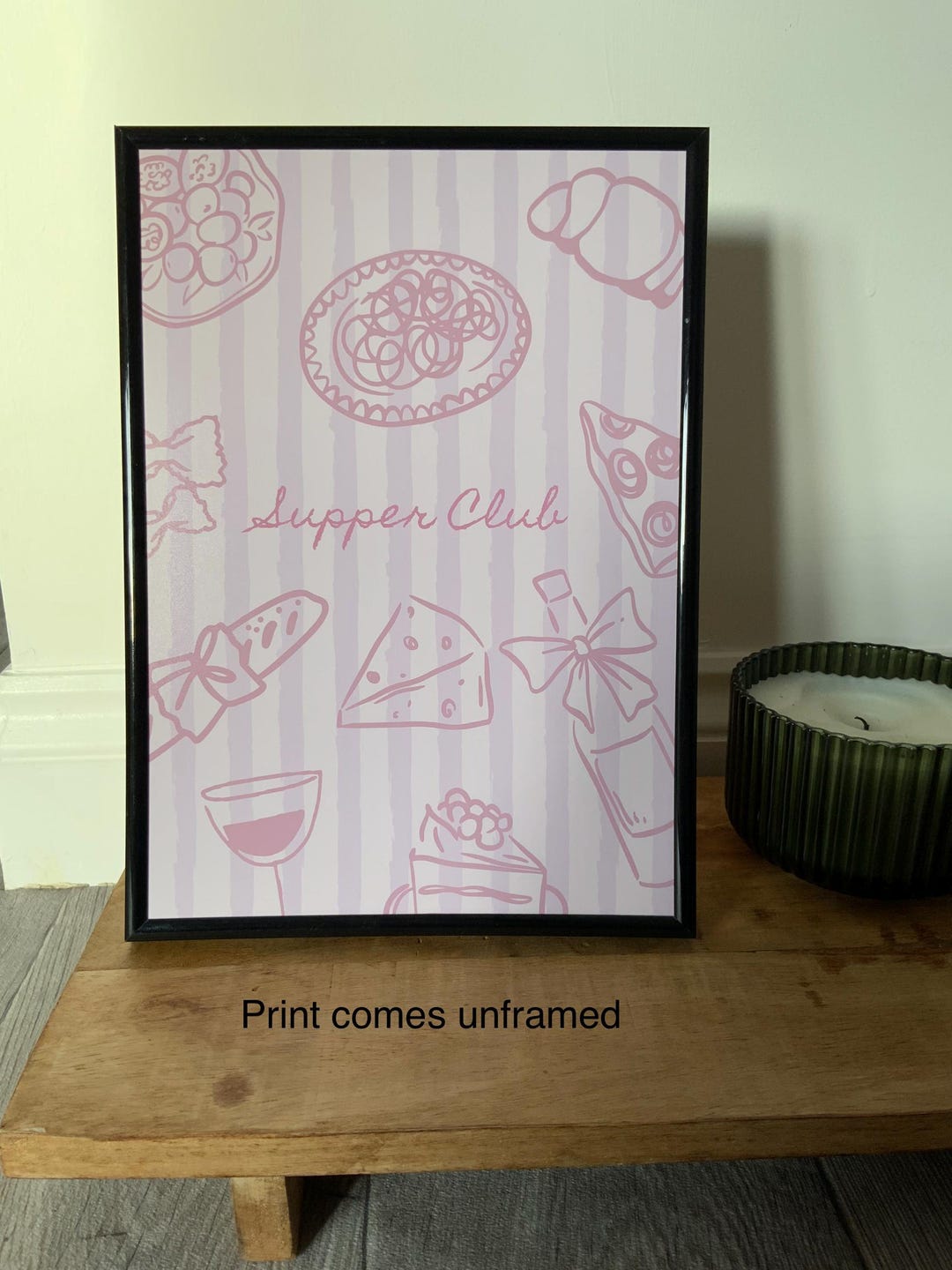 Kitchen Supper Club Print, Kitchen Wall Art, New Home Gift, Line ...