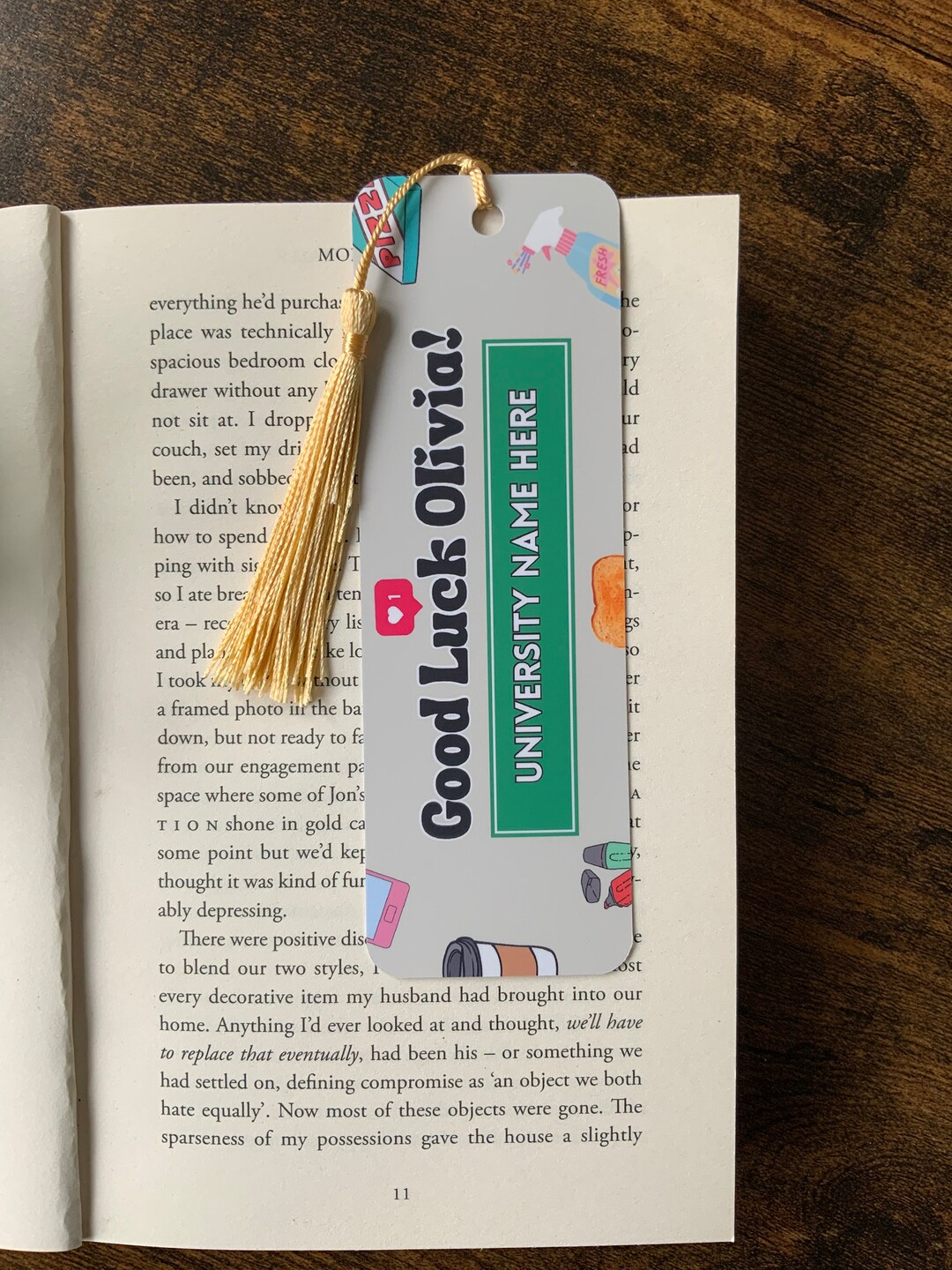 Good Luck at University Bookmark, a Levels, University Gift, Present ...