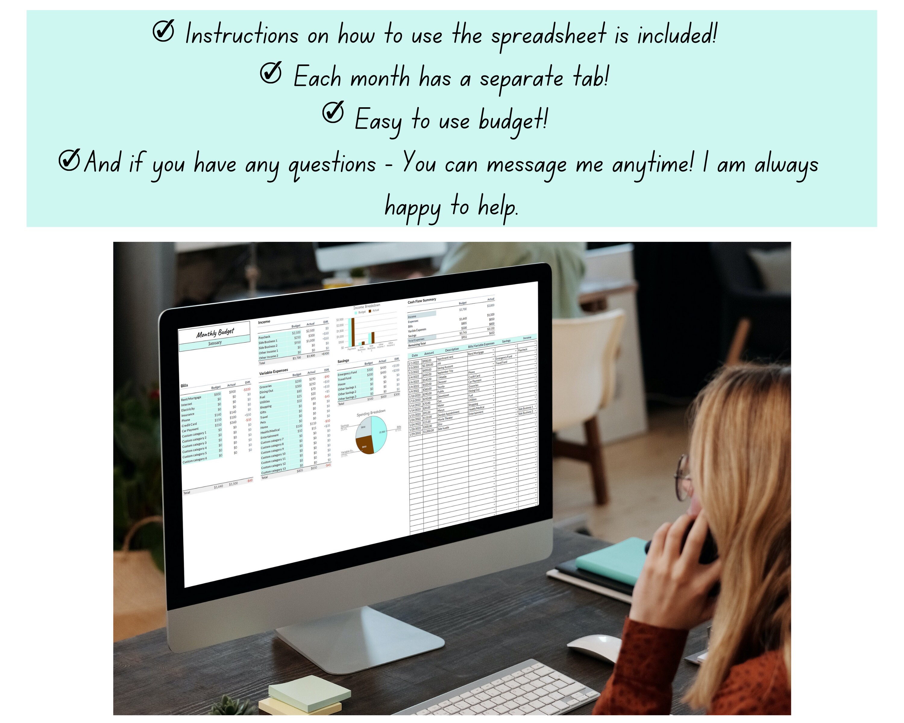 Annual Budget Tracker | Google Sheets Budget Spreadsheet | Personal ...