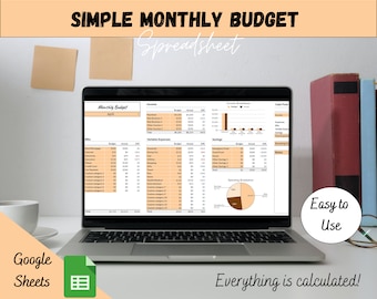 Monthly Budget Tracker Google Sheets Budget Template | Etsy