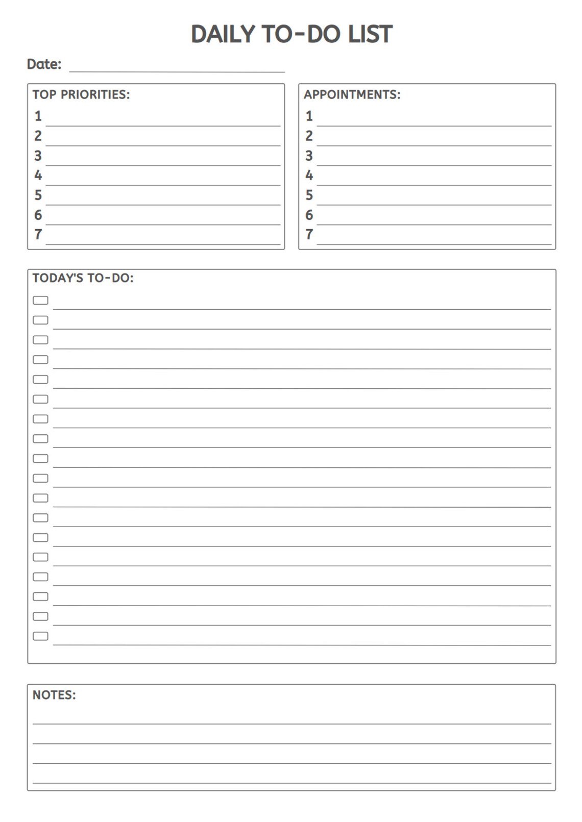 Daily to Do List Template Daily Task Printable PDF Instant Download A4 ...