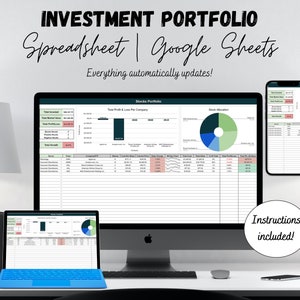 Investment Portfolio Spreadsheet, Stock Tracker, Personal Finance ...