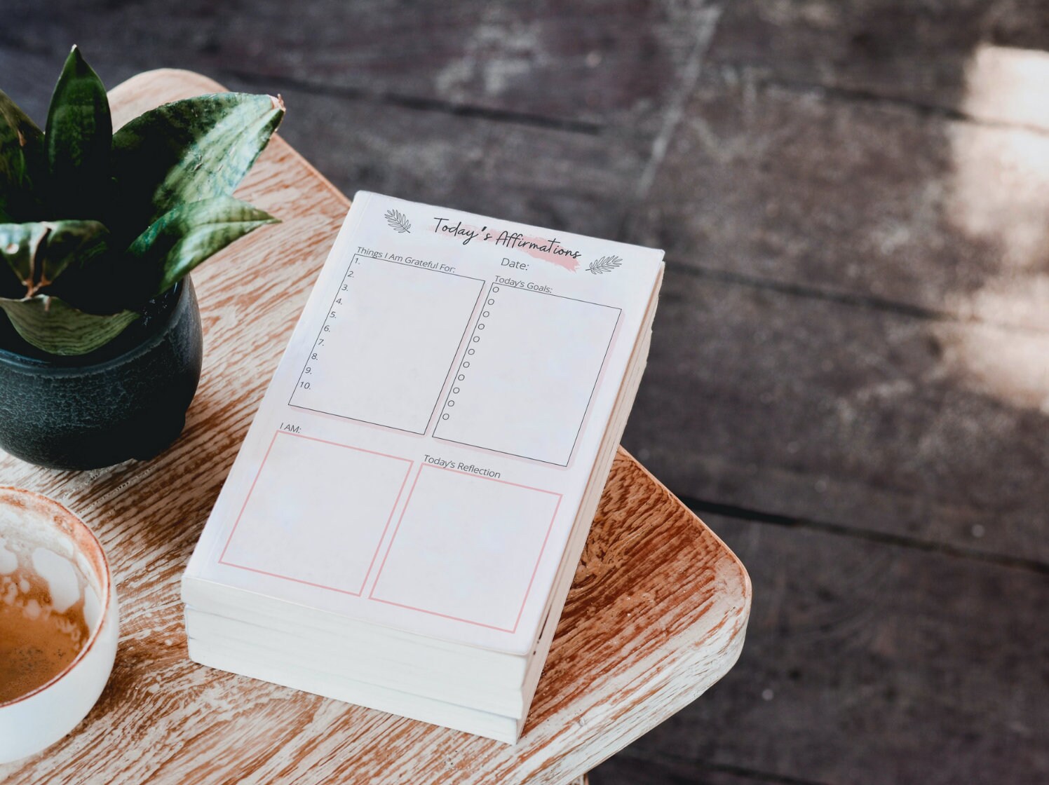 Today's Affirmations Template | Gratitude Printable | Goal Setting ...