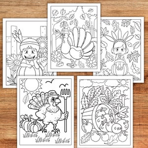Fall Coloring Pages, Thanksgiving Coloring Printable for Kids ...
