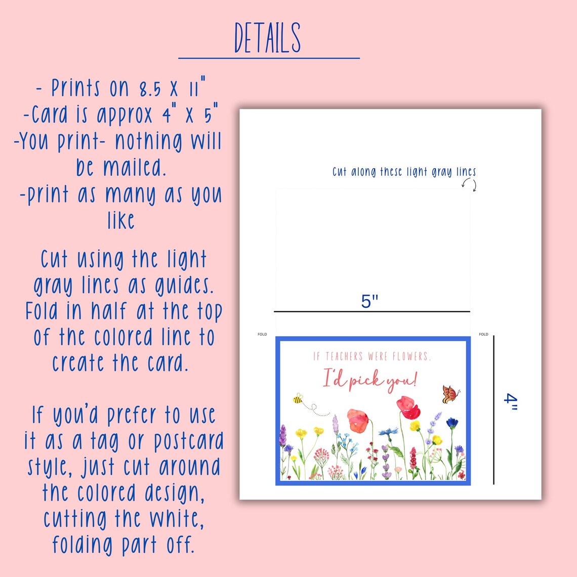 Teacher Appreciation Card, Teacher Note, Teacher Thank You Printable ...