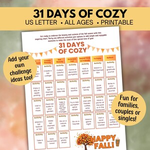 30 Day Fall Challenge for Kids, Couples Bucket List, Fall Activity List ...