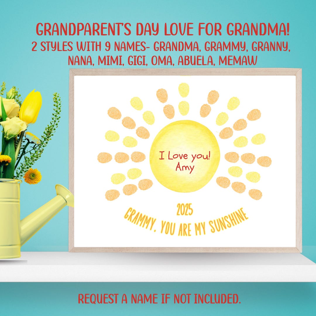 Grandparent's Day Handprint Craft Template, Handprint Art Gift for ...