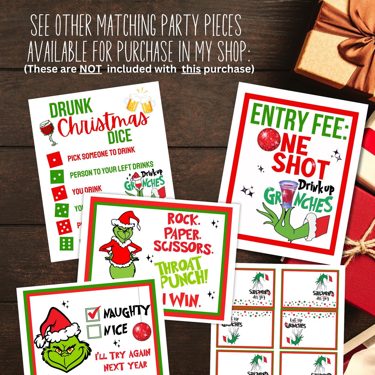 Grinchmas Party Games for Kids and Adults, Holiday Activities, Grinch ...