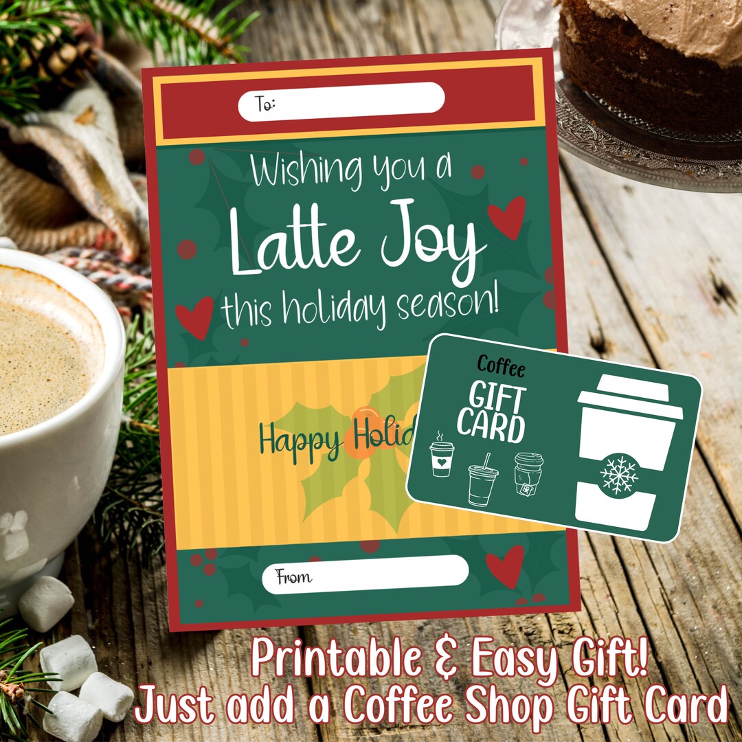 Christmas Coffee Gift Card Holder, Printable Teacher Coffee Card, Gift ...