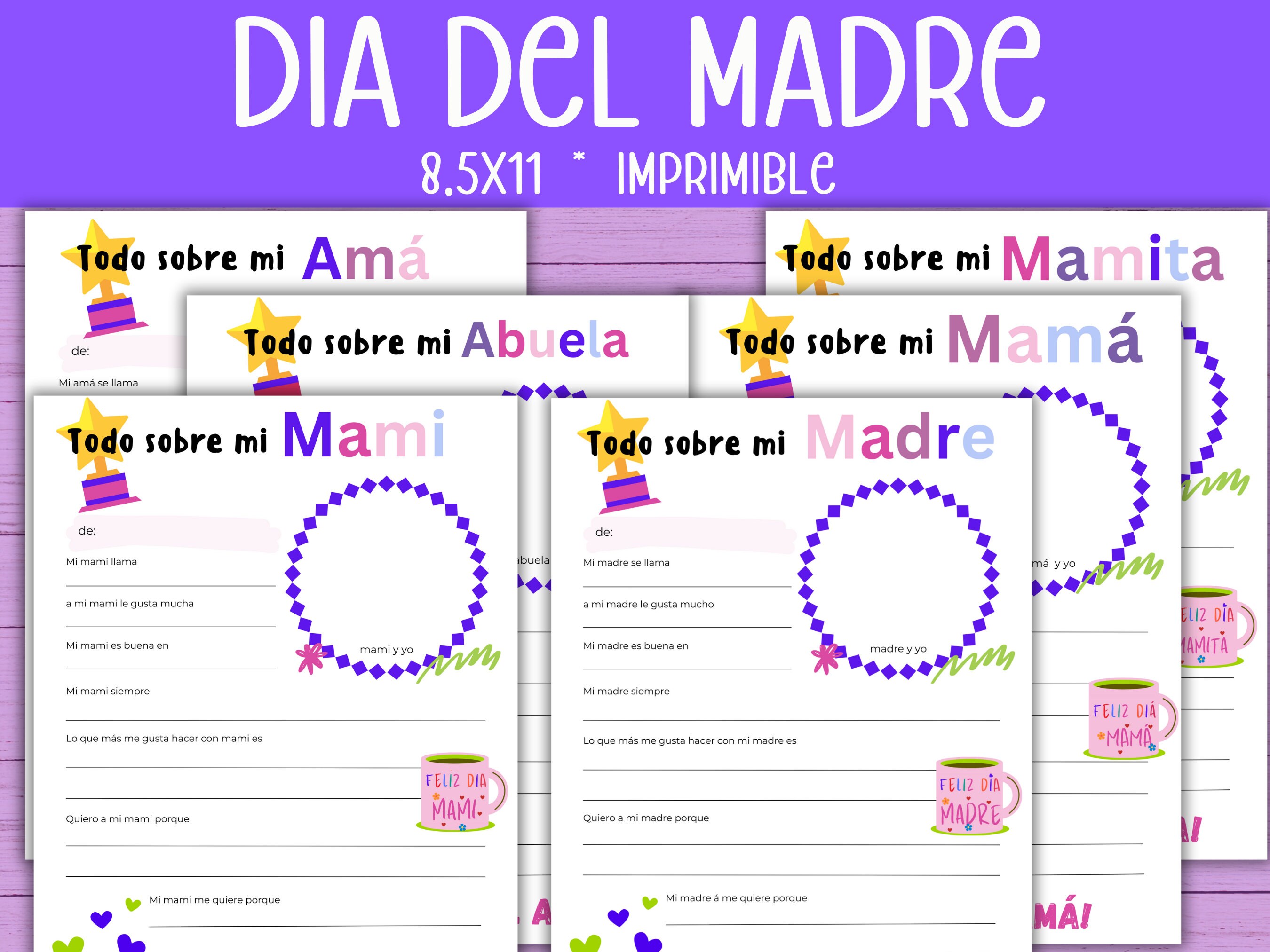Todo Sobre Mi Mamá, Feliz Dia De La Madre, Regalo Para Abuela ...