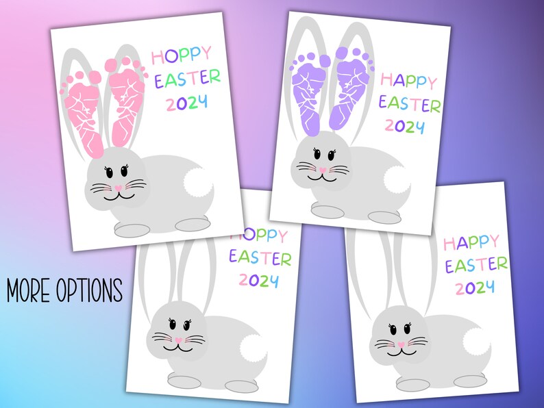 Easter Handprint Footprint Art Bundle, Printable Hoppy Easter Crafts for Kids, Baby Keepsake ...