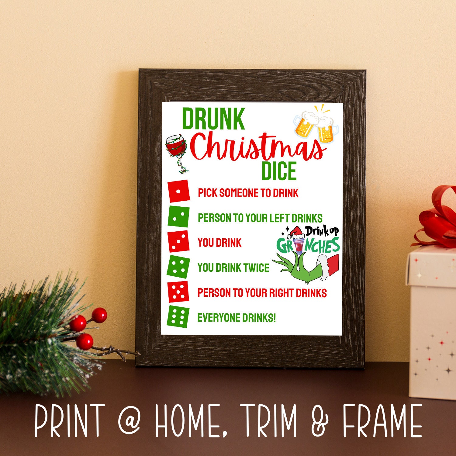 Entry Fee One Shot Grinch Bundle, Christmas Party Adult Drinking Games ...