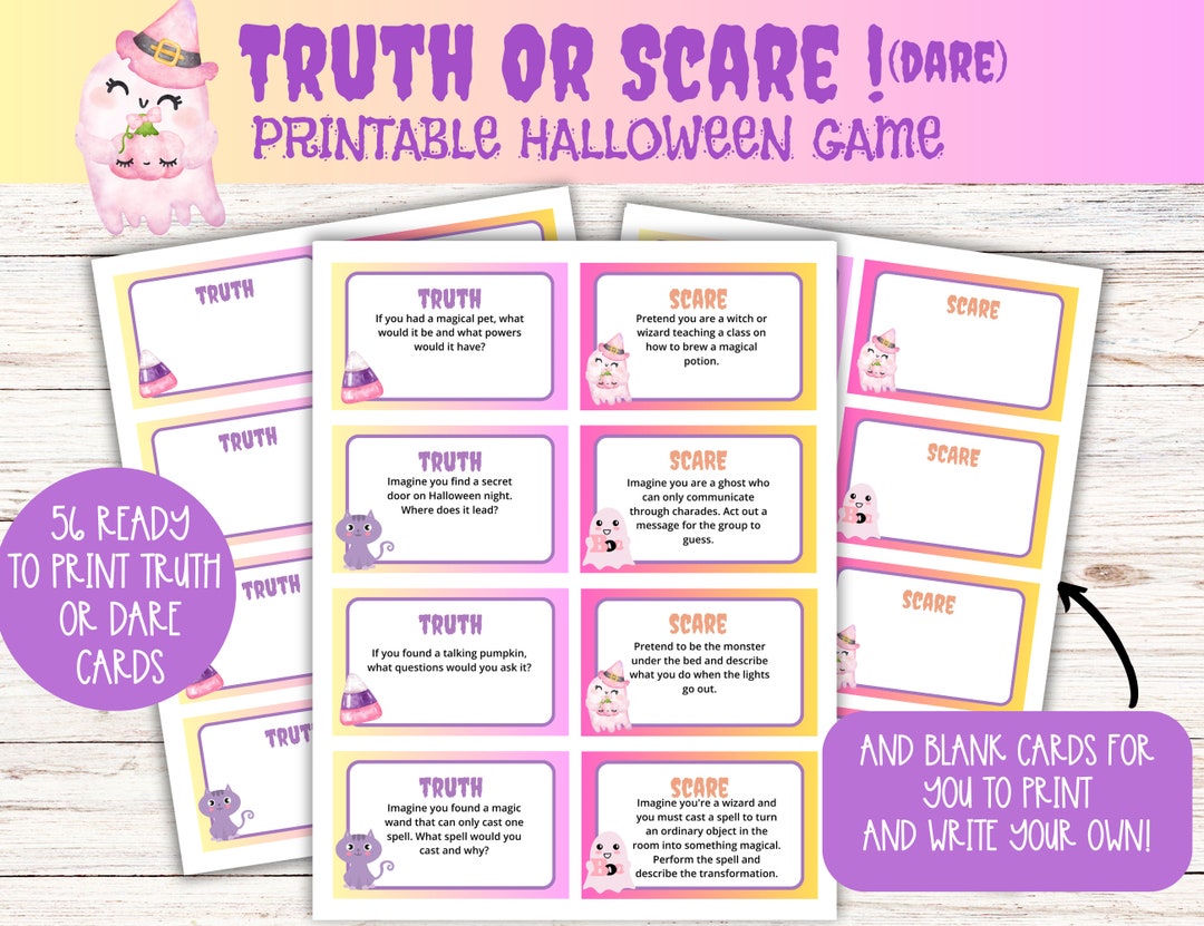 Kids Halloween Party Games, Halloween Truth or Dare Game, Truth or ...