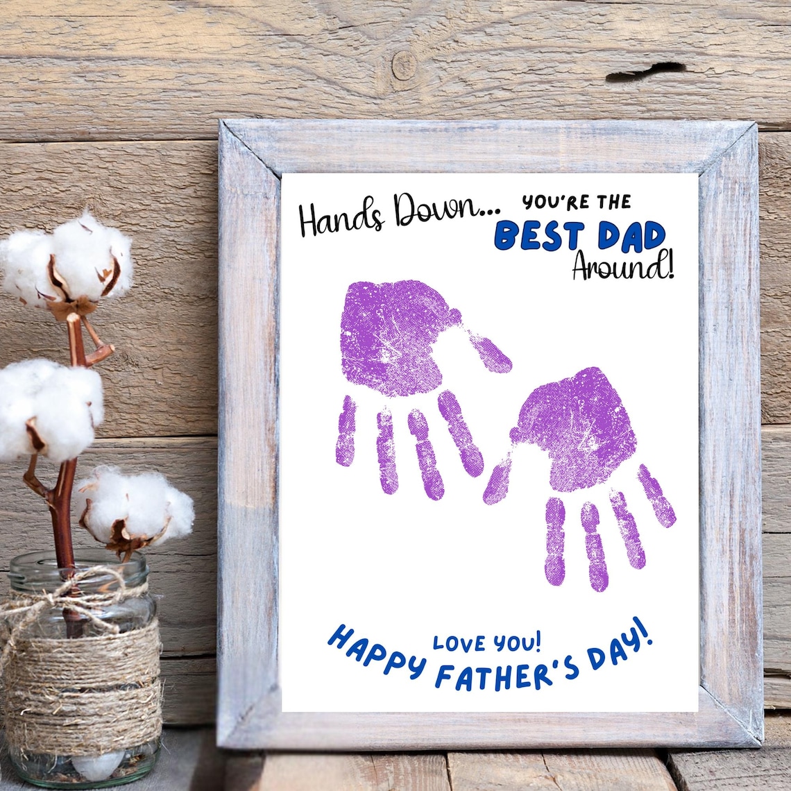 Best Dad Hands Down, Fathers Day Handprint Craft, Fathers Day Gift ...
