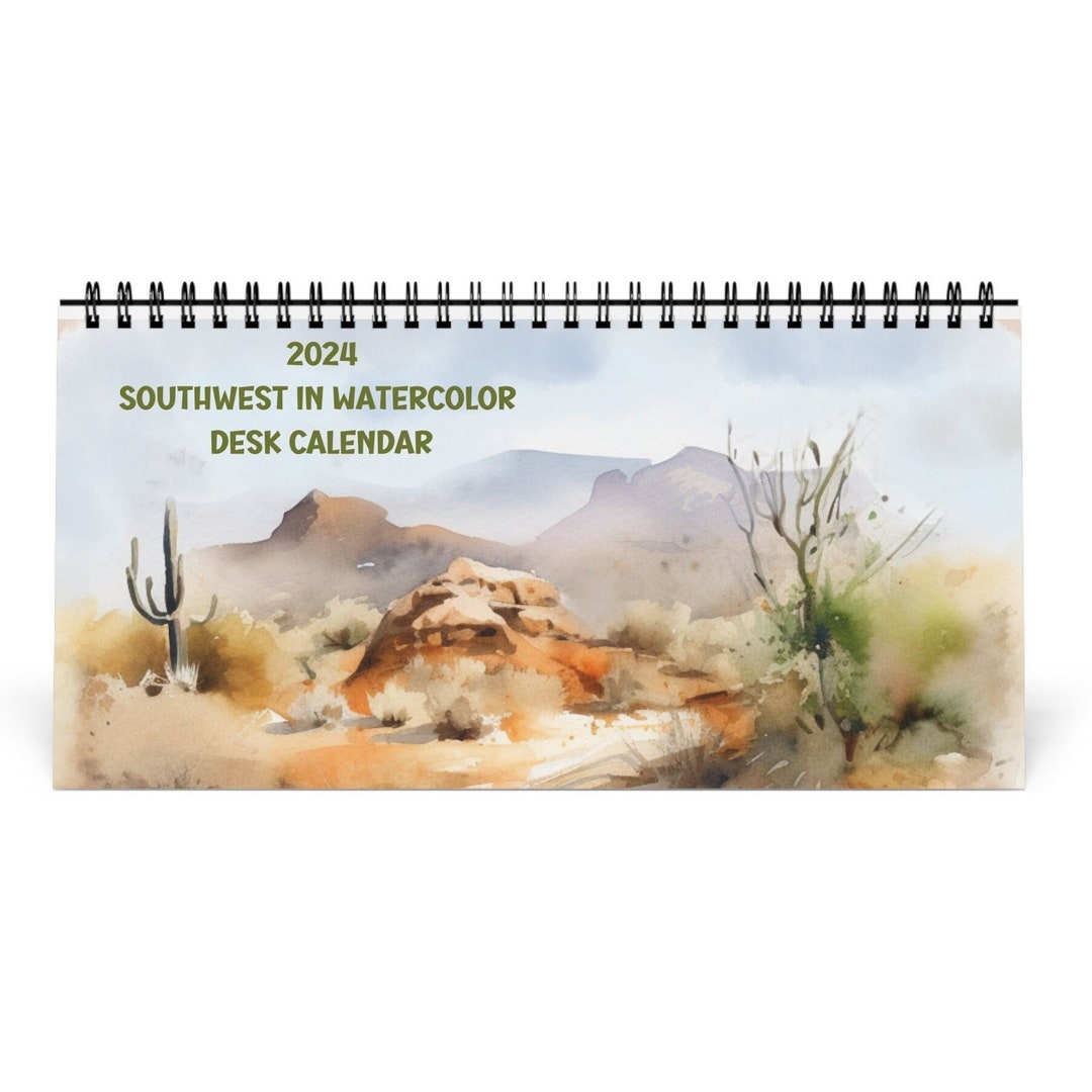 Watercolor Desert Landscapes Desk Calendar - Etsy