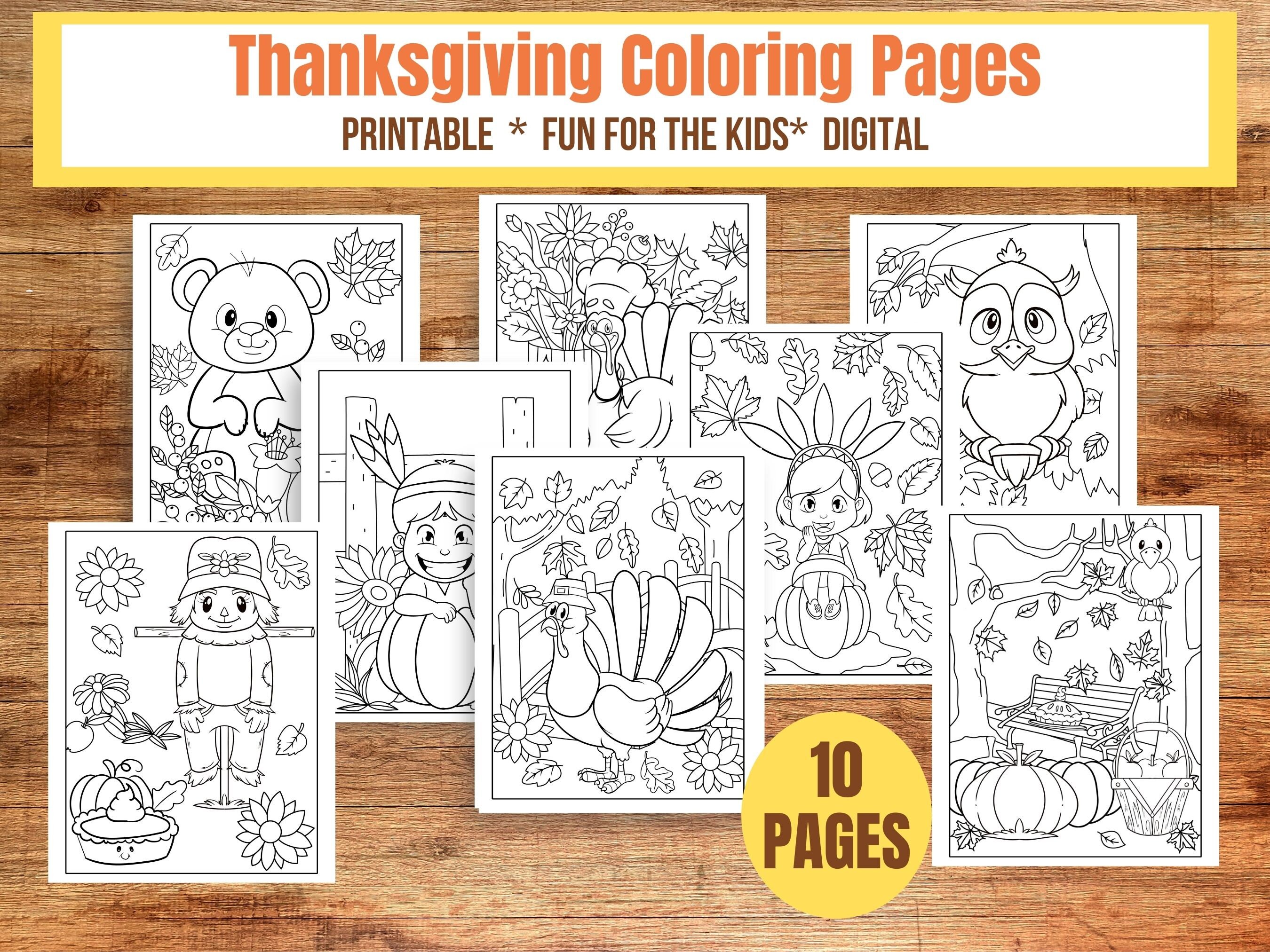 Fall Coloring Pages, Thanksgiving Coloring Printables for Kids ...