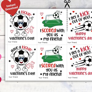 Soccer Valentine Card Instant Download, Printable Class Valentines ...