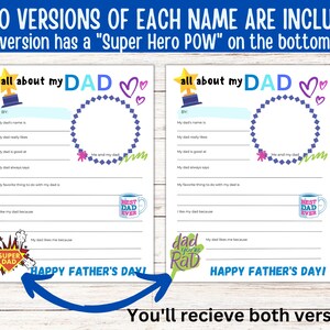 Father's Day Questionnaire, All About My Dad Printable, Father's Day ...