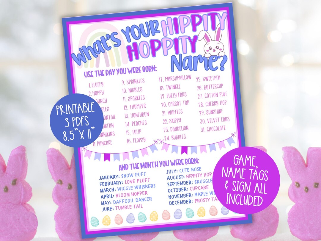 What's Your Bunny Name, Easter Bunny Name Game, Bunny Name Generator ...