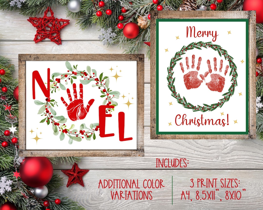 Christmas Handprint Art Project, Kids Handprint Craft Keepsake, Toddler ...