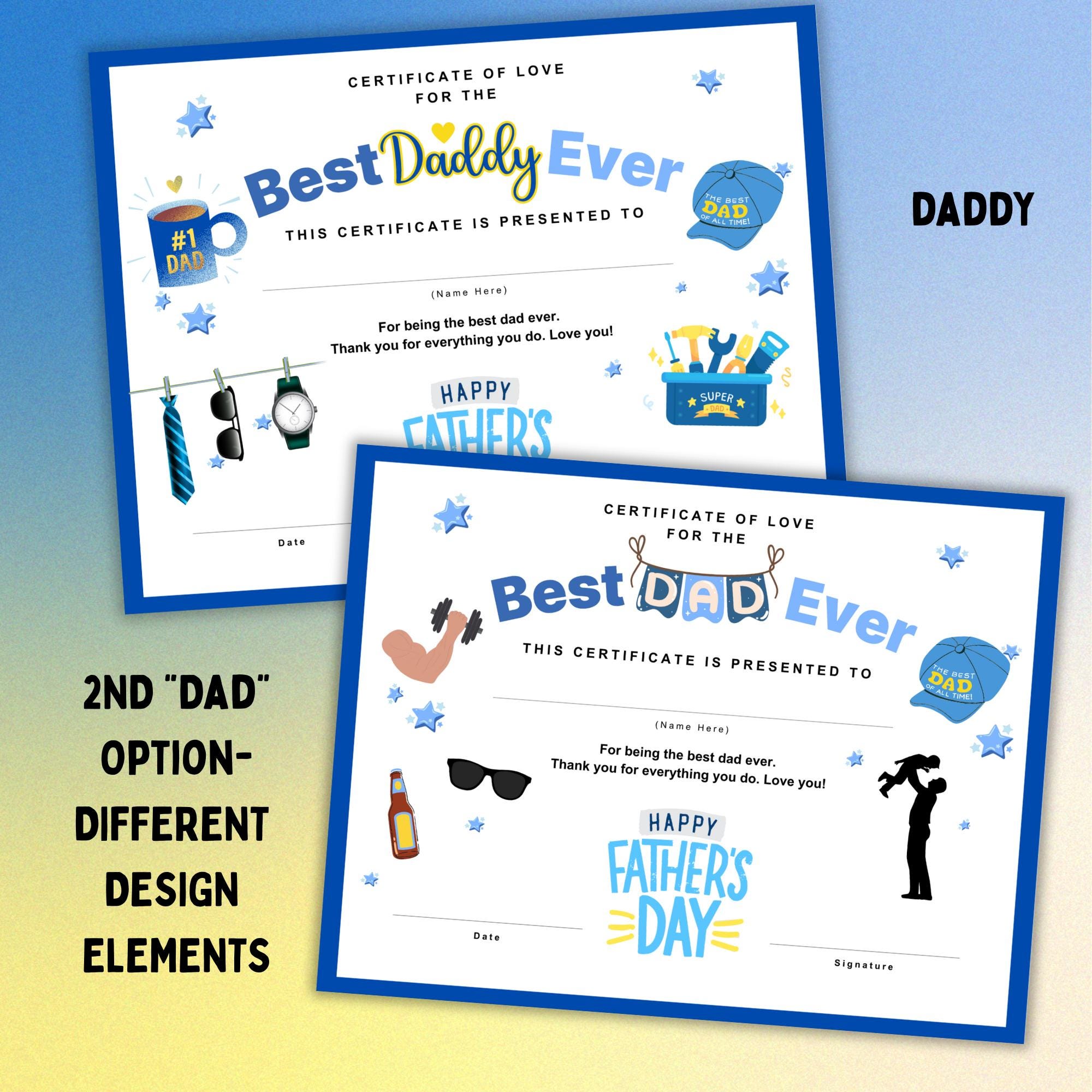 Happy Father's Day Printable Award Certificate for the Best Dad Ever ...