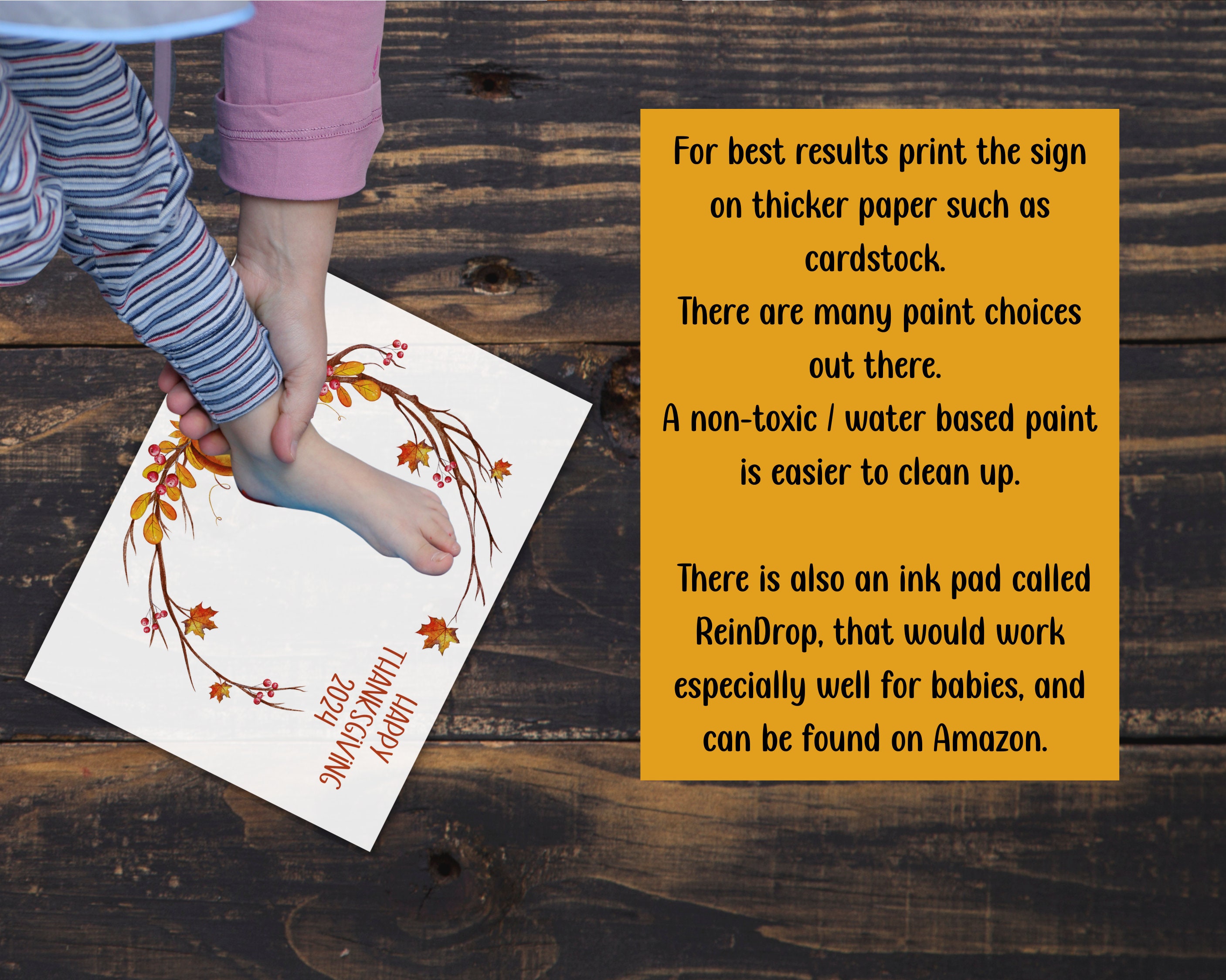 Thanksgiving Footprint Art, Baby's First Thanksgiving Craft, Toddler ...