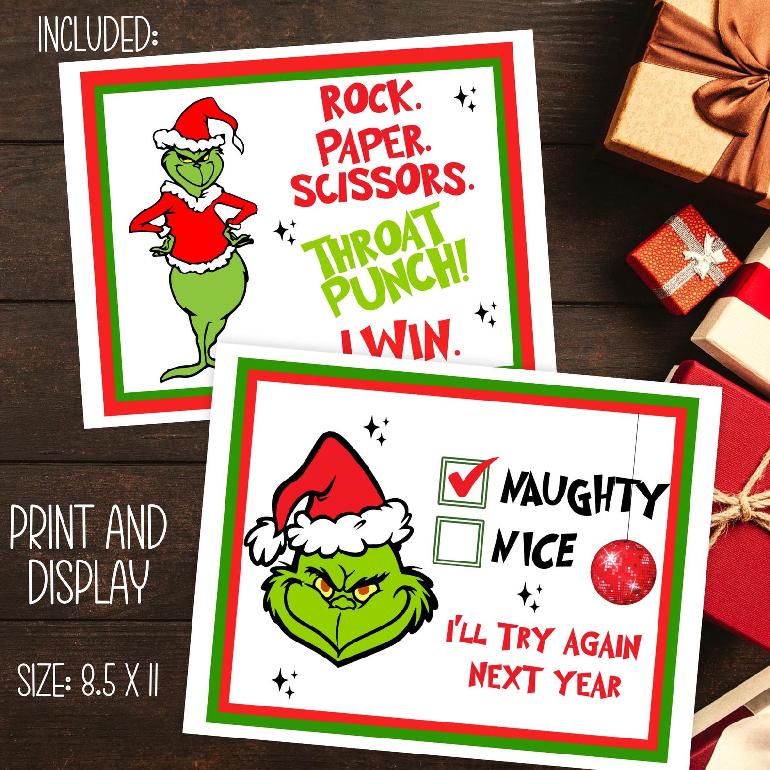 Grinch Party Game Bundle, Entry Fee One Shot, Grinchmas Name Game ...