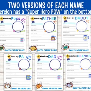 Father's Day Questionnaire, All About My Dad Printable, Father's Day ...