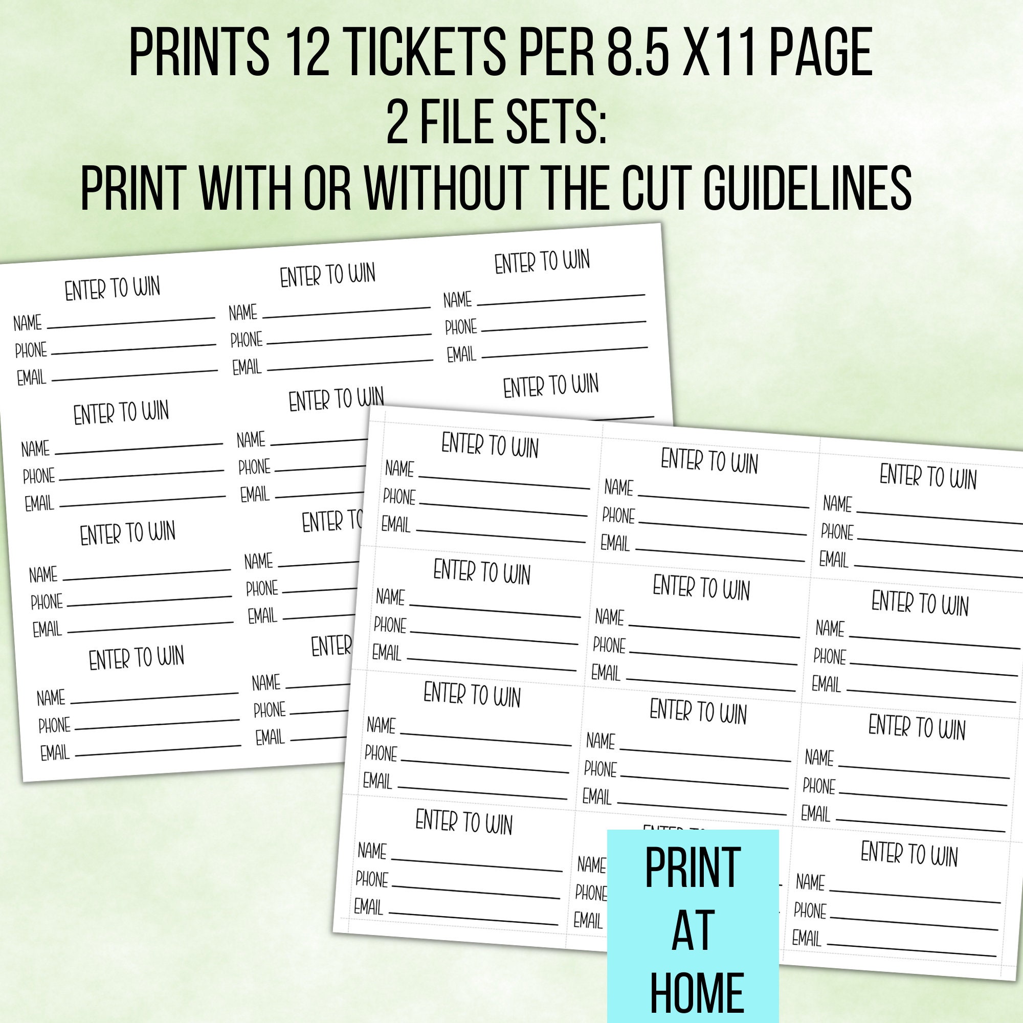 Boleto de rifa imprimible, plantilla de boleto para participar ...