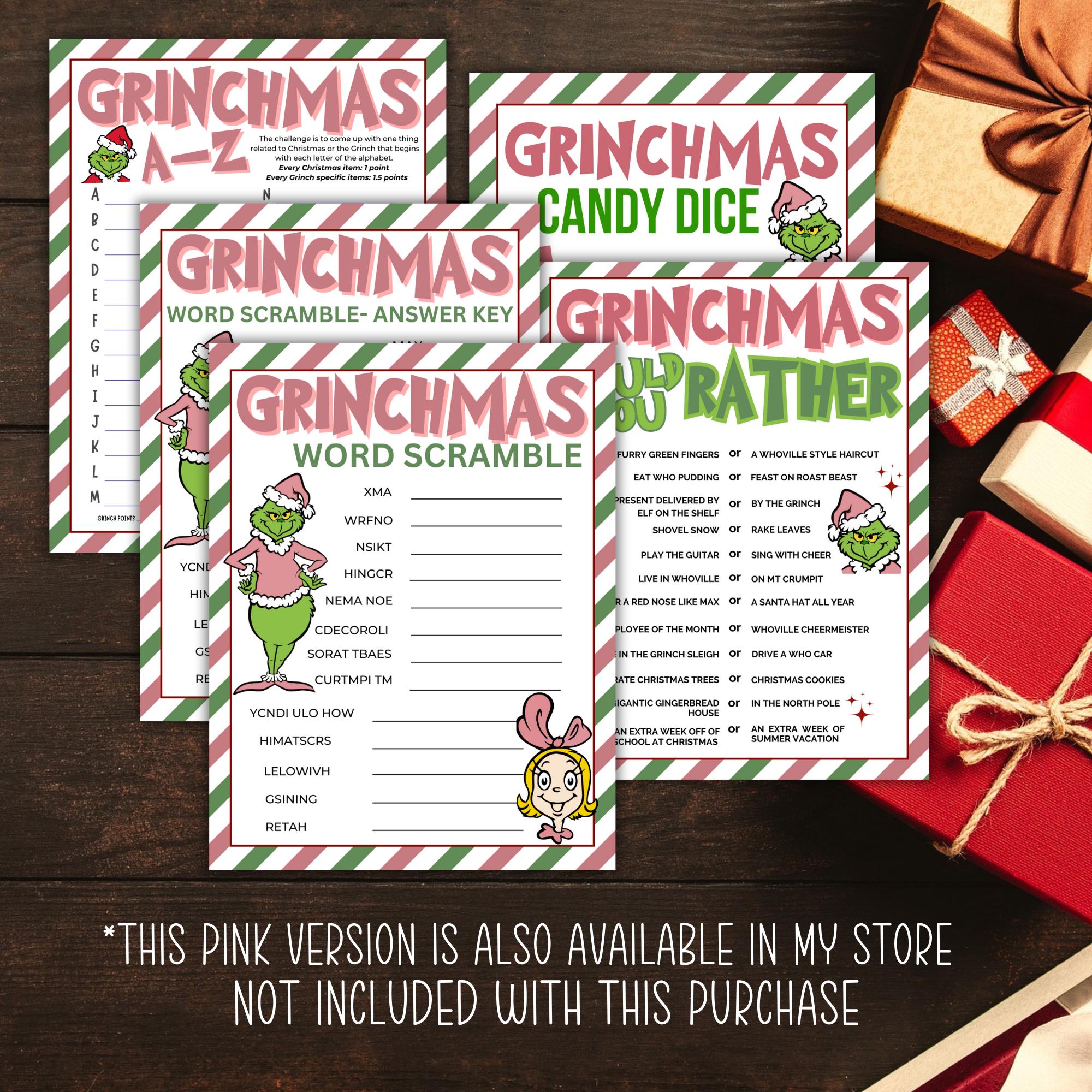 Grinchmas Party Games for Kids and Adults, Holiday Activities, Grinch ...